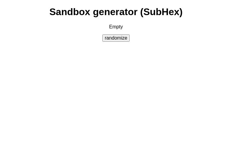 Sandbox generator (SubHex)
