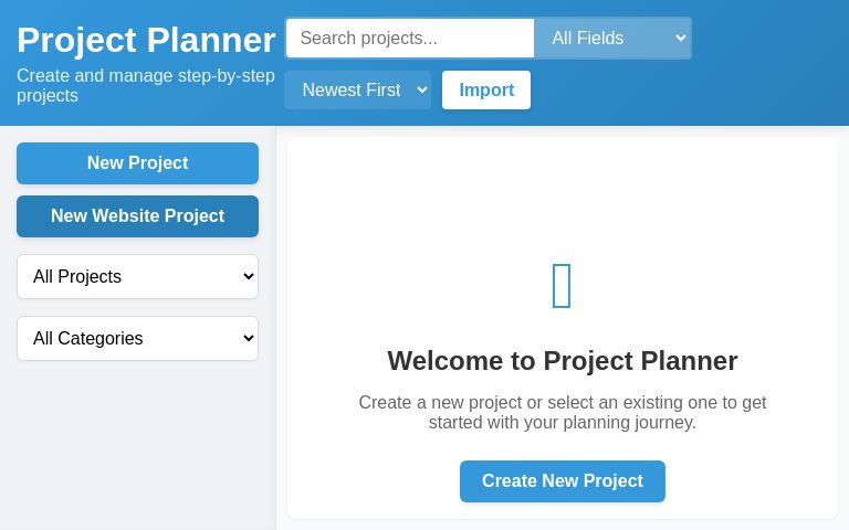 Project Planner ― Perchance Generator