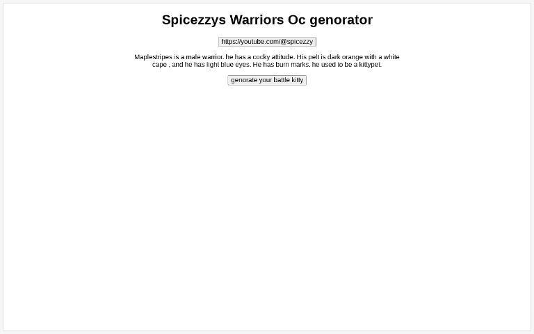 Spicezzys Warriors Oc genorator ― Perchance Generator