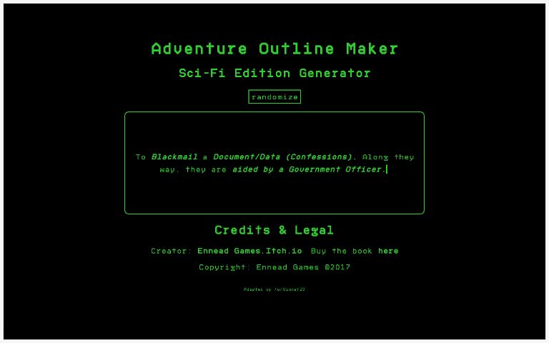 Adventure Outline Maker ― Perchance Generator
