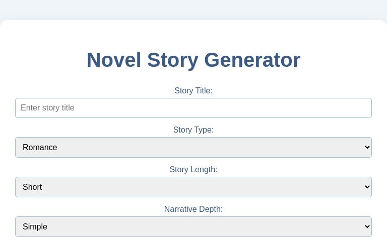 Novel Story Generator