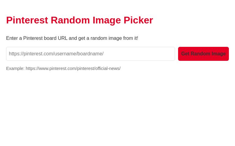Pinterest Random Image Picker ― Perchance Generator