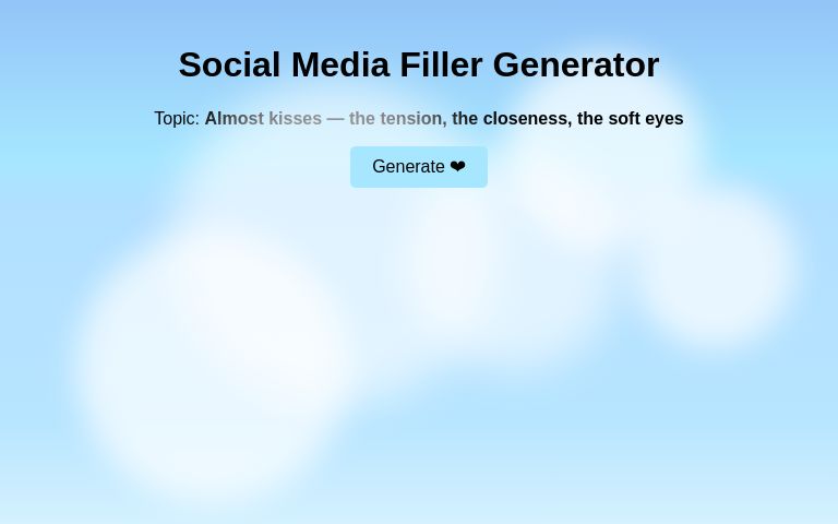 Social Media Filler Generator