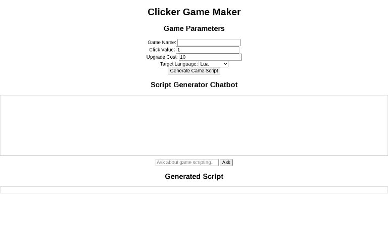 Clicker Game Maker ― Perchance Generator