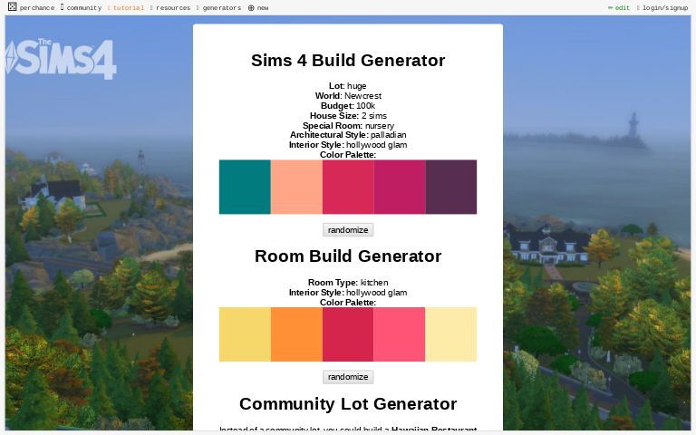 Sims 4 Build Generator
