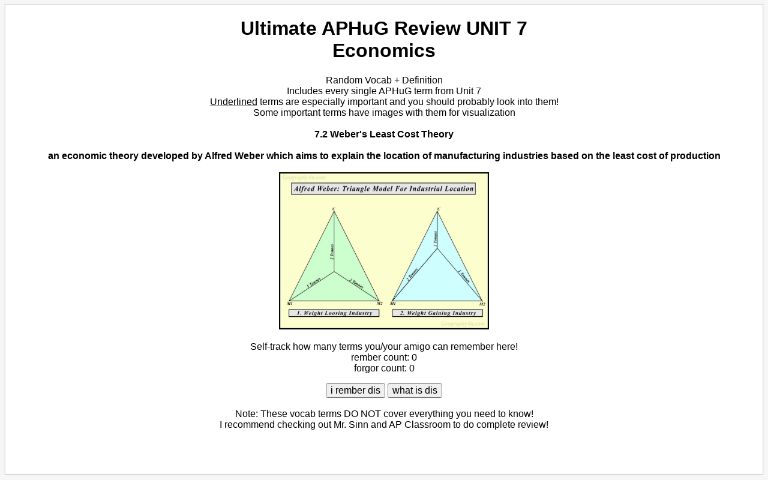 Ultimate APHuG Review UNIT 7Economics ― Perchance Generator