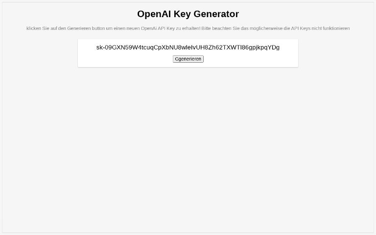 OpenAI Key Generator