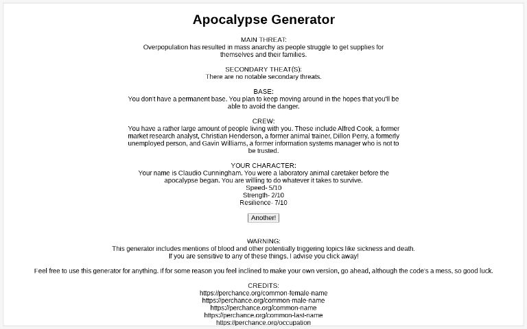 Apocalypse Generator