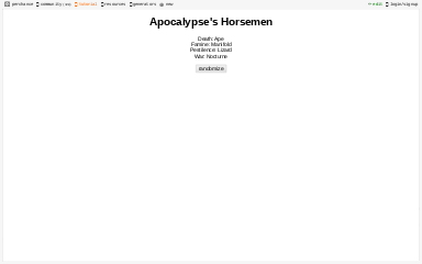 Apocalypse's Horsemen ― Perchance Generator