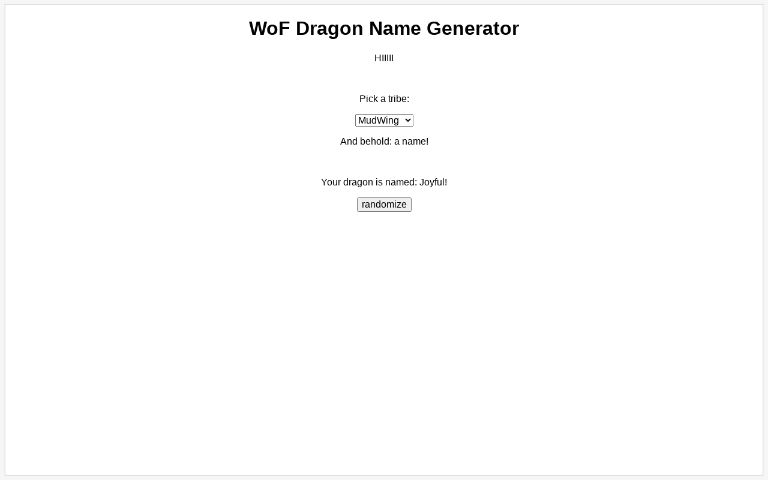 WoF Dragon Name Generator
