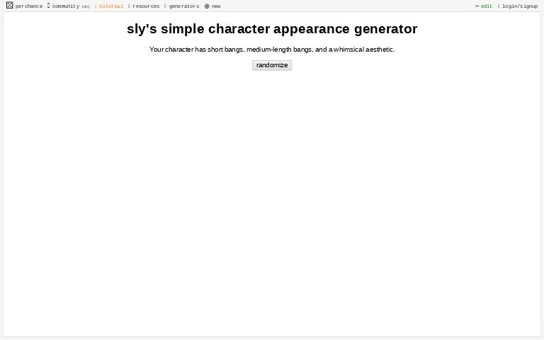 sly's simple character appearance generator