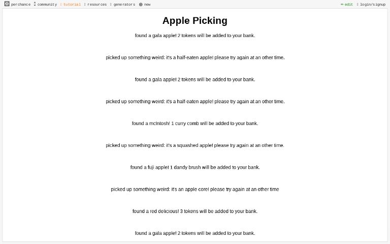 Apple Picking ― Perchance Generator