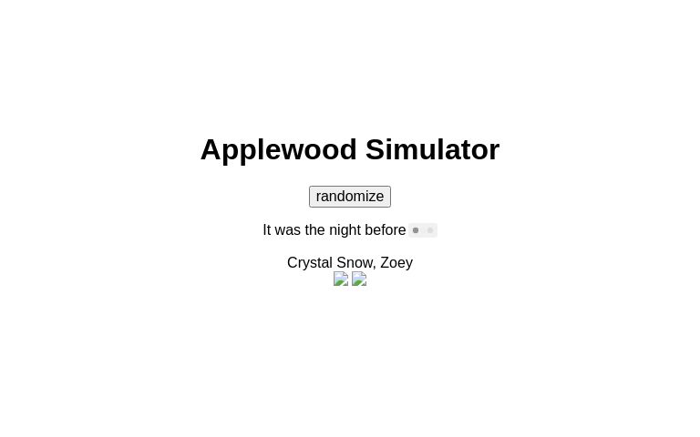 Applewood Simulator ― Perchance Generator