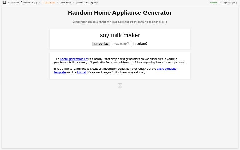Random Home Appliance Generator