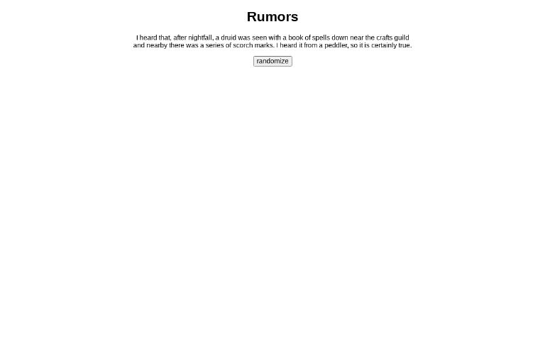 Rumors ― Perchance Generator