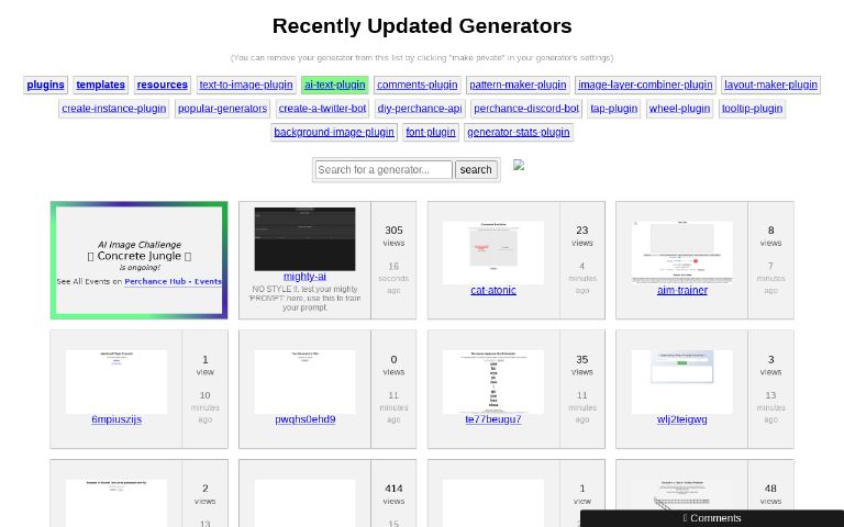 Recently Updated Generators