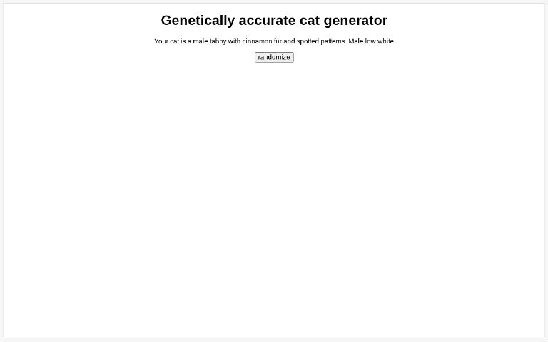 Genetically accurate cat generator