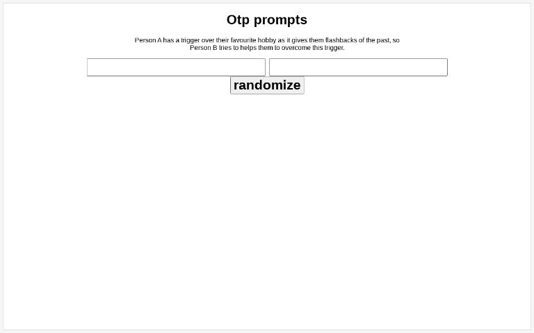 Otp prompts ― Perchance Generator