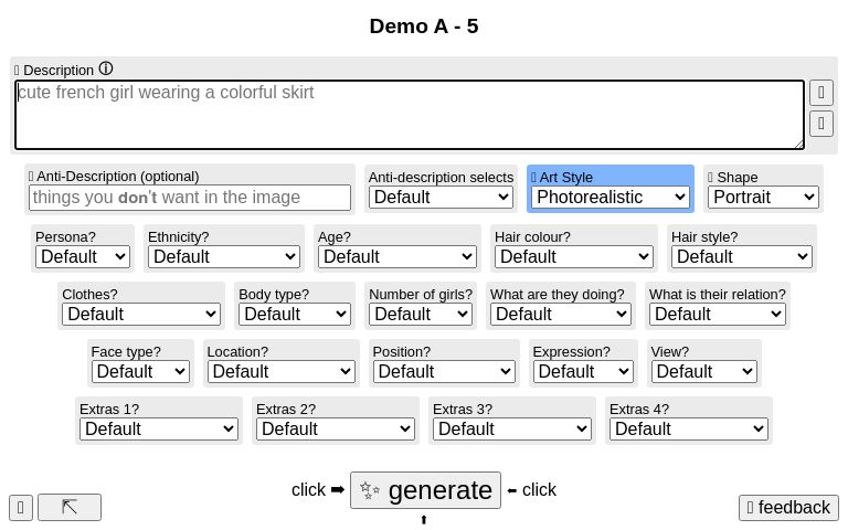 Demo A - 5 ― Perchance Generator