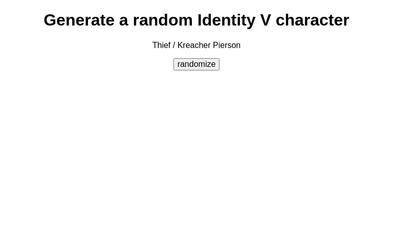 Generate a random Identity V character
