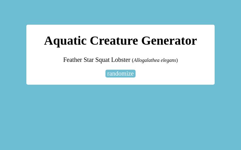Aquatic Creature Generator