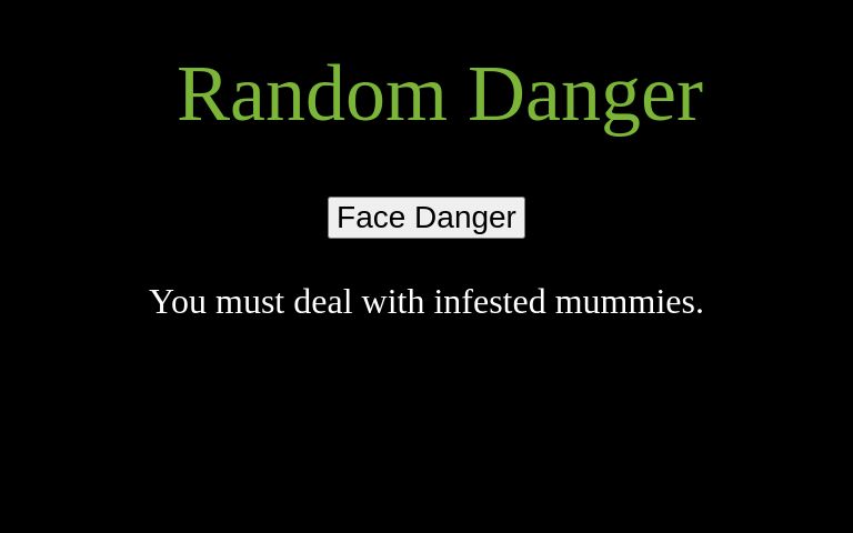 Random Danger ― Perchance Generator