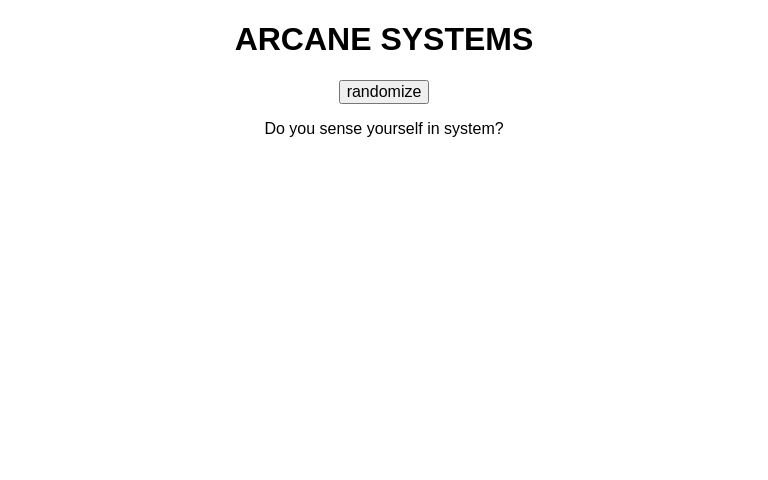 Arcane Systems Generator