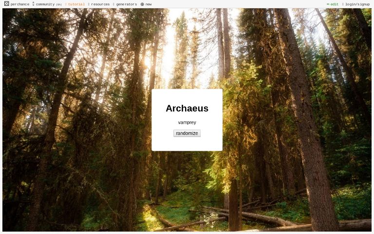 Archaeus ― Perchance Generator