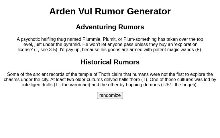 Arden Vul Rumor Generator