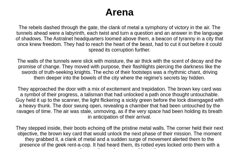 Arena ― Perchance Generator