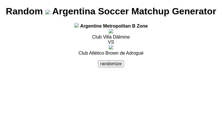 Random Argentina Soccer Matchup Generator