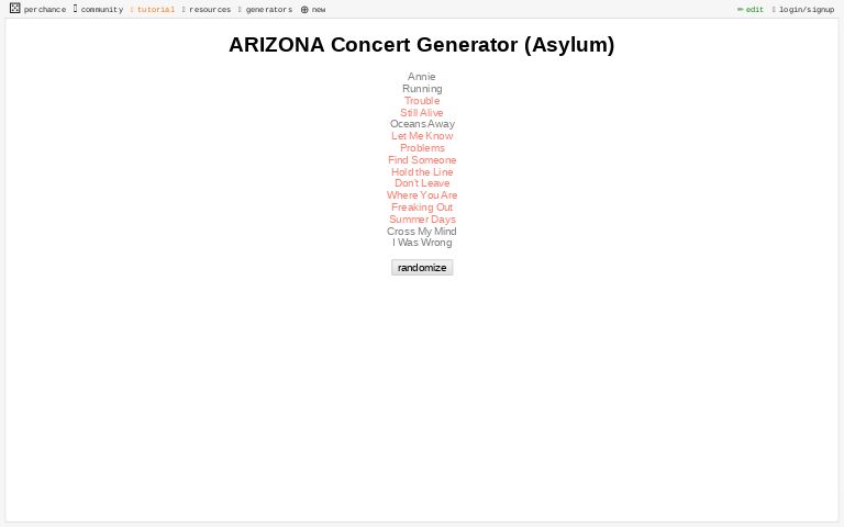 ARIZONA Concert Generator (Asylum)