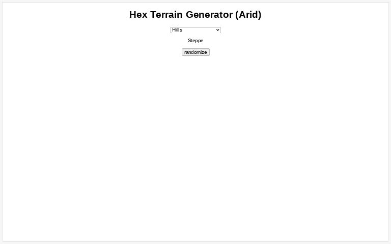 Hex Terrain Generator (Arid)