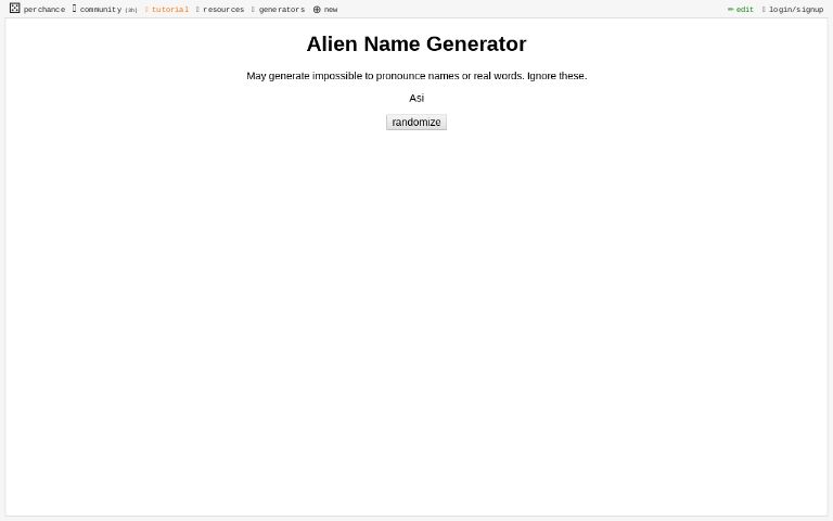 Alien Name Generator