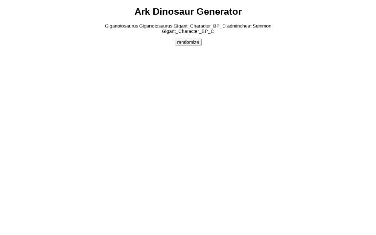 Ark Dinosaur Generator