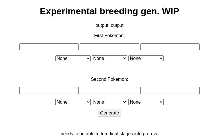 Experimental breeding gen. WIP