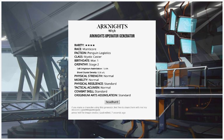 Arknights Op Generator