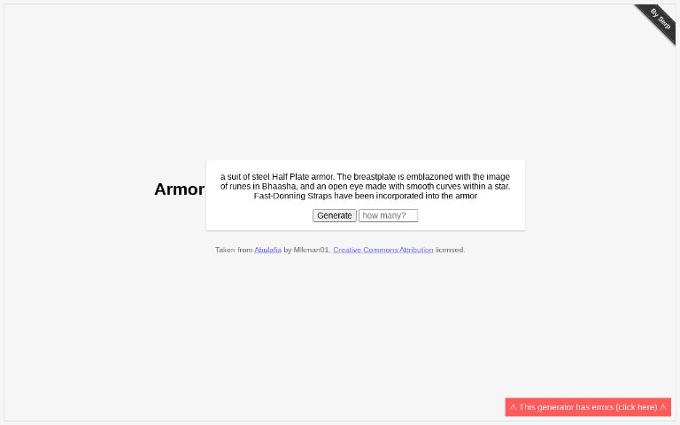 Armor ― Perchance Generator