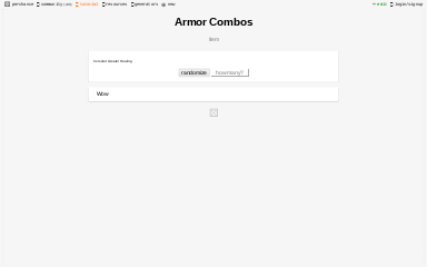 Armor Combos ― Perchance Generator