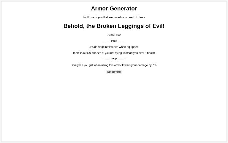 Armor Generator
