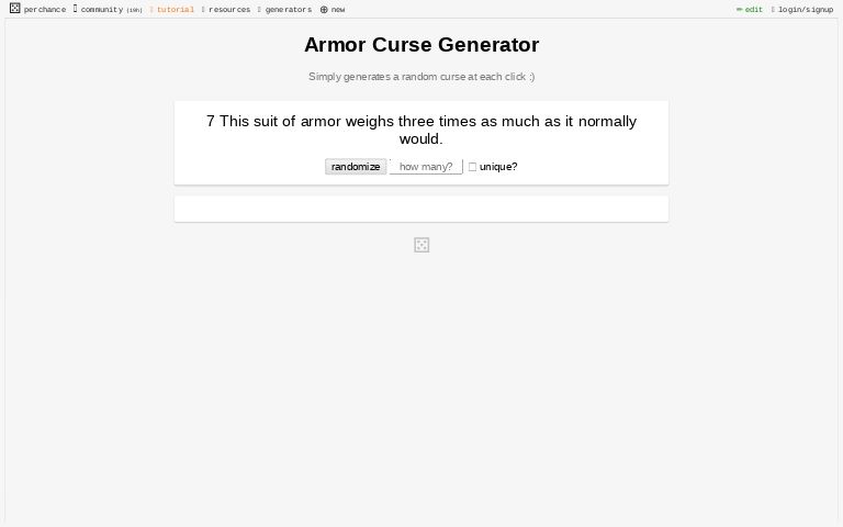 Armor Curse Generator
