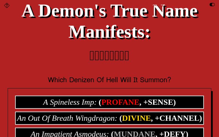 Who's That Summon? ― Perchance Generator