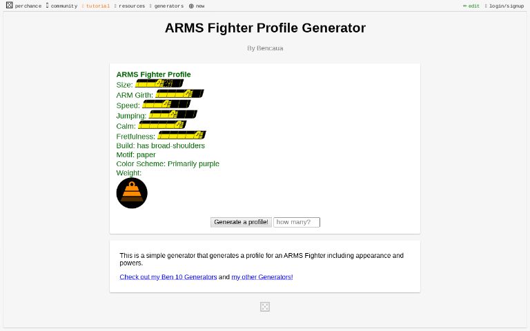 ARMS Fighter Profile Generator