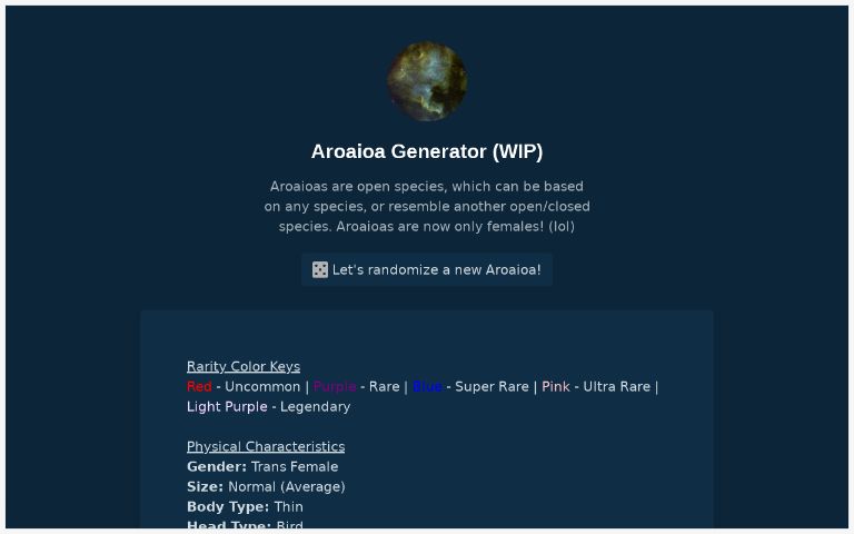 Aroaioa Generator (WIP)