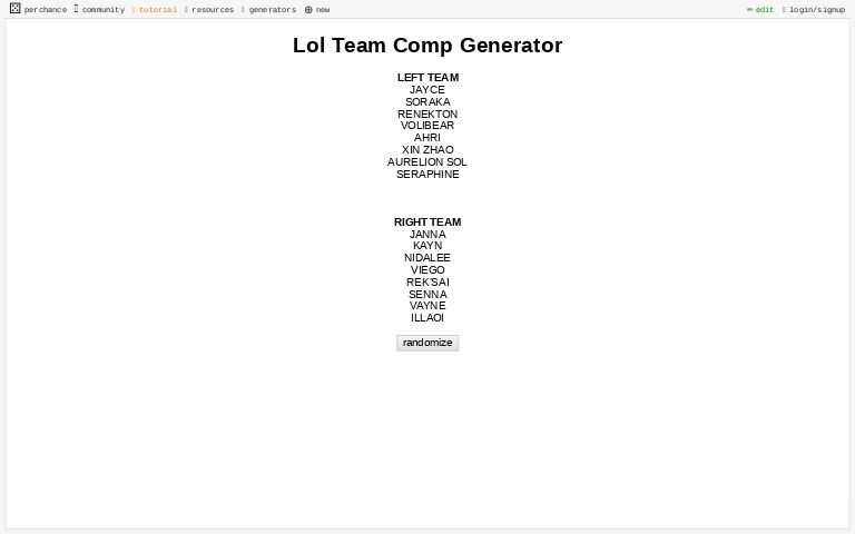 Lol Team Comp Generator