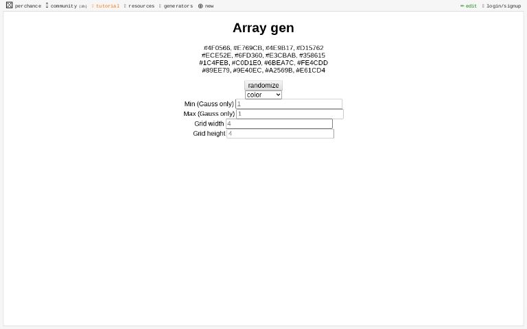 Array gen ― Perchance Generator