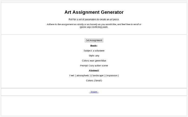Art Assignment Generator