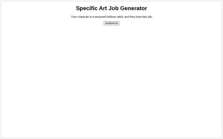 Specific Art Job Generator
