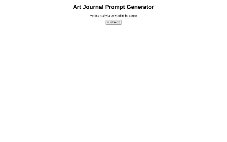 Art Journal Prompt Generator