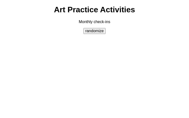 Art Practice Activities ― Perchance Generator